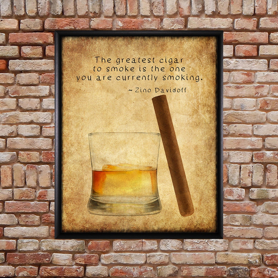 Cigar Art, Cigar Poster - Whiskey Print - Bourbon Scotch Cigar Print ...