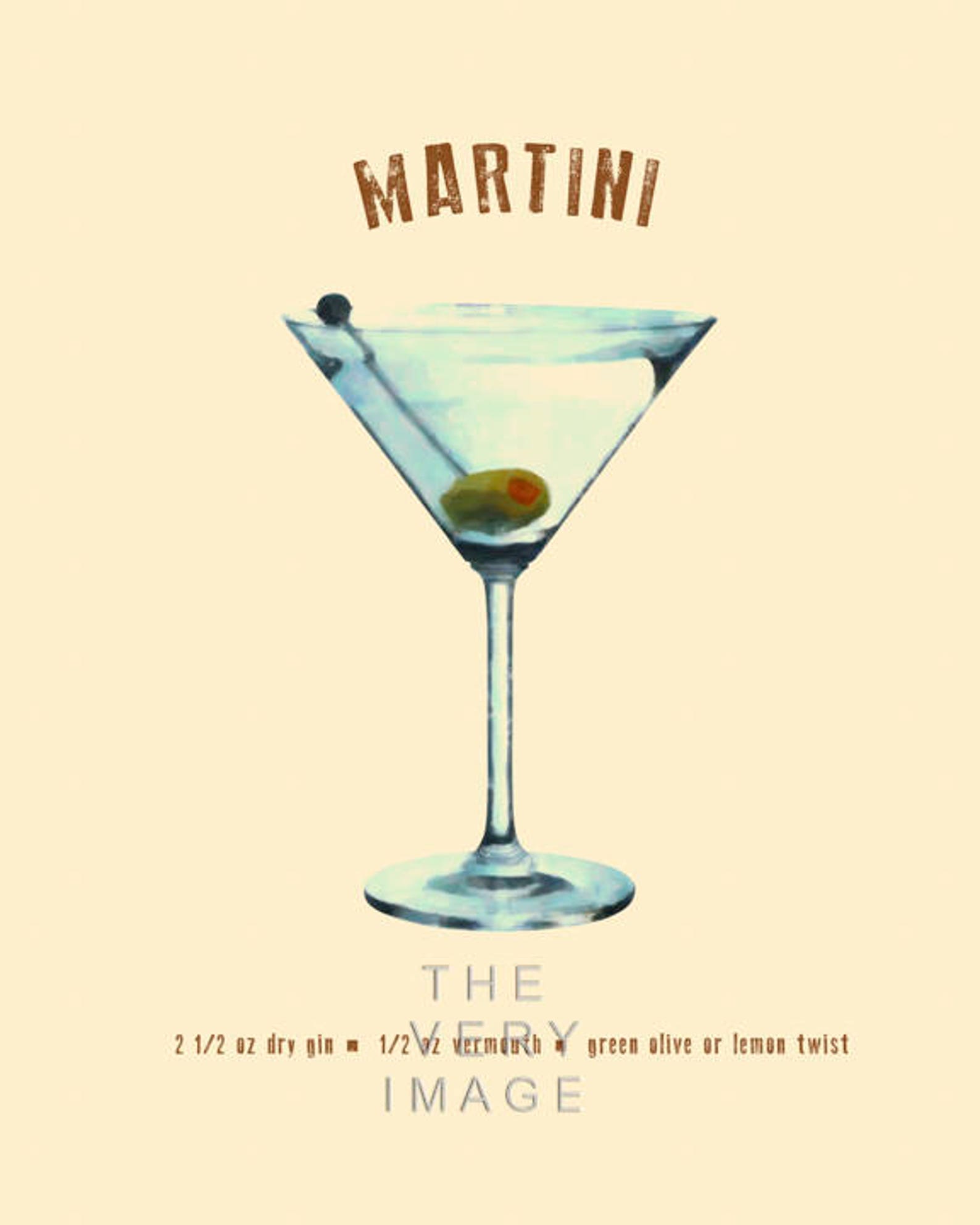Martini Print Bar Art Cocktail Poster Bar Decor Recipe - Etsy