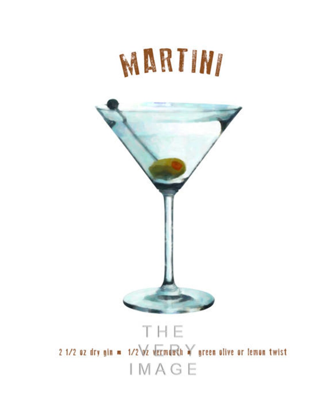 Martini Print Bar Art Cocktail Poster Bar Decor Recipe - Etsy