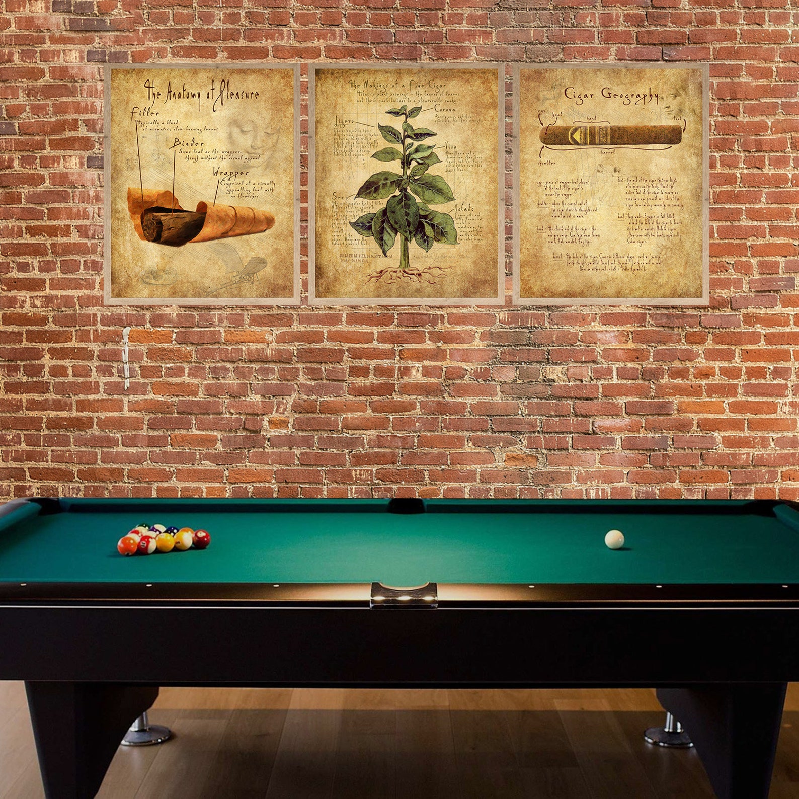 Cigar Art Cigar Prints Discounted Set of 3 Bar Art | Etsy