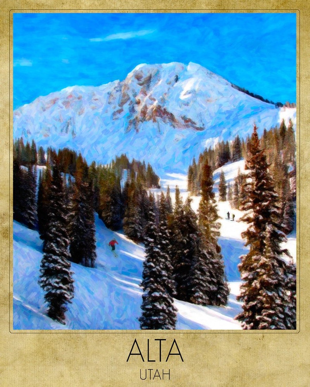 Utah Ski Poster, Alta Skiing Print, Alta Ski Poster, Utah Ski Resort ...