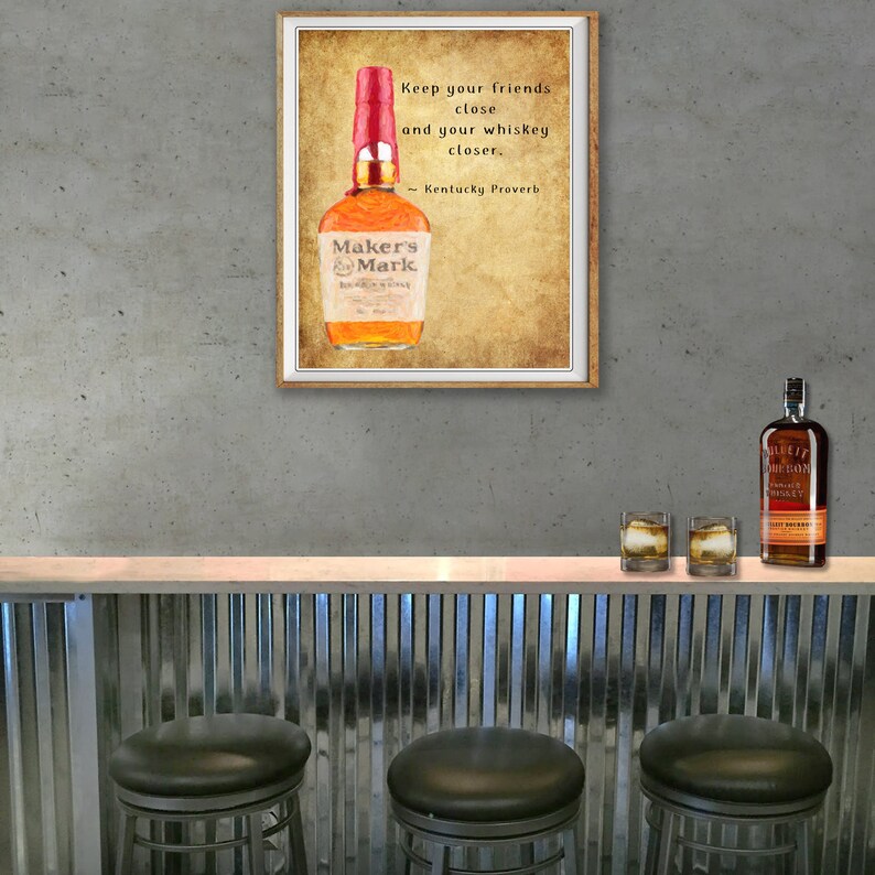 Whiskey Poster - Bar Art - Whiskey Print - Kentucky Proverb - Wall Art ...
