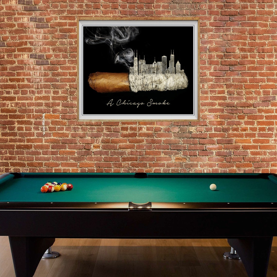 Cigar Art Chicago Poster Cigar Print Man Cave Decor - Etsy