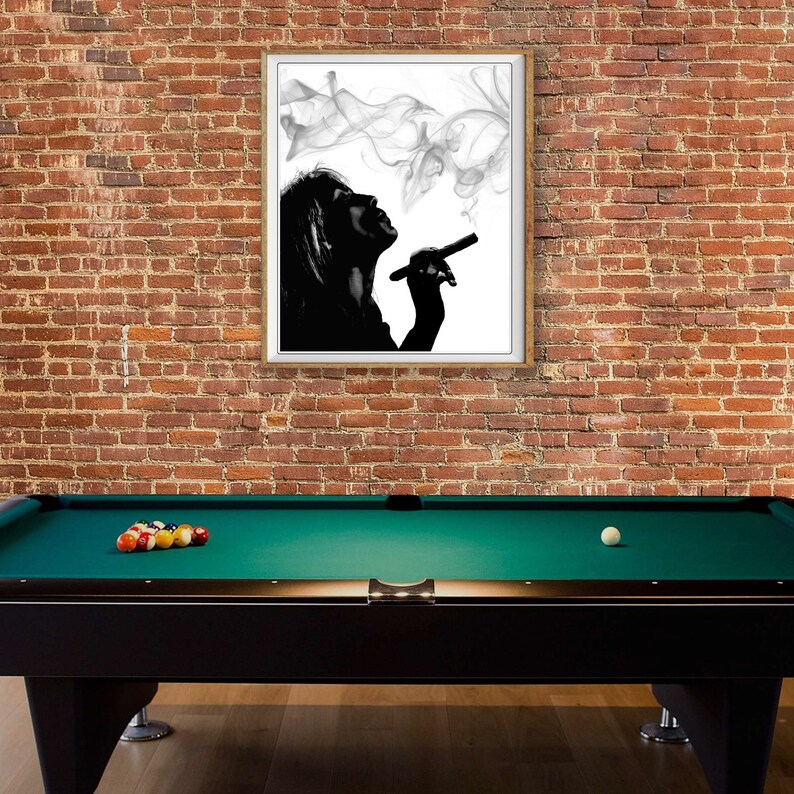Cigar Poster for Women Woman Smoking Cigar Print Bar Art | Etsy