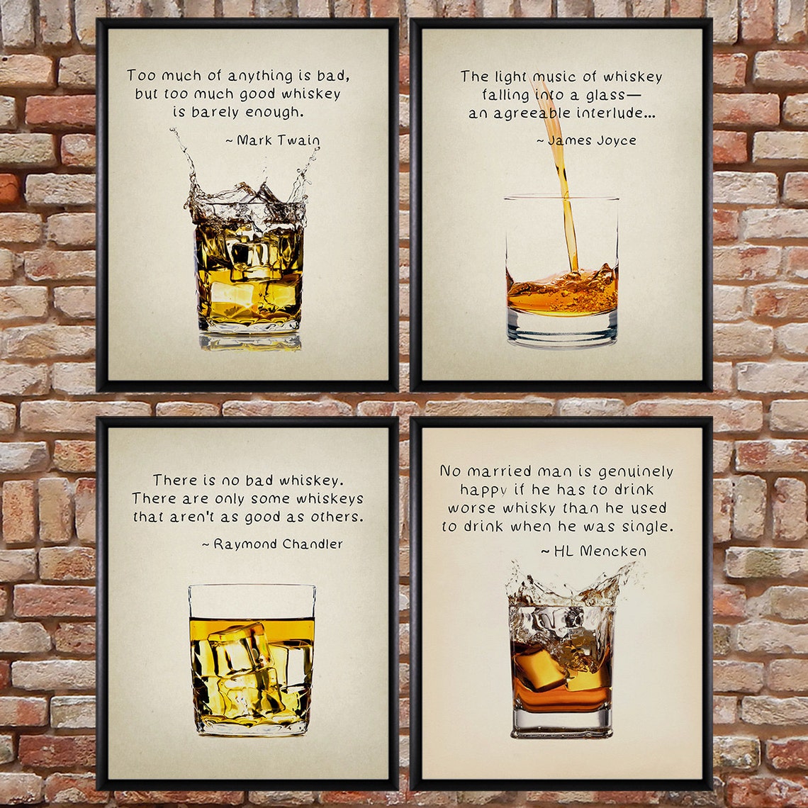 Whiskey Prints Discounted Set of 4 Bar Art Whiskey - Etsy