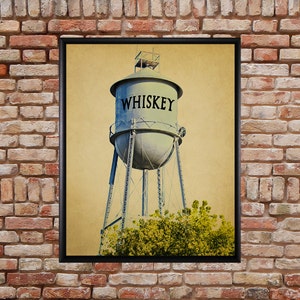 Whiskey Poster - Bar Art - Whiskey Print - Water Tower - Bar Decor ...