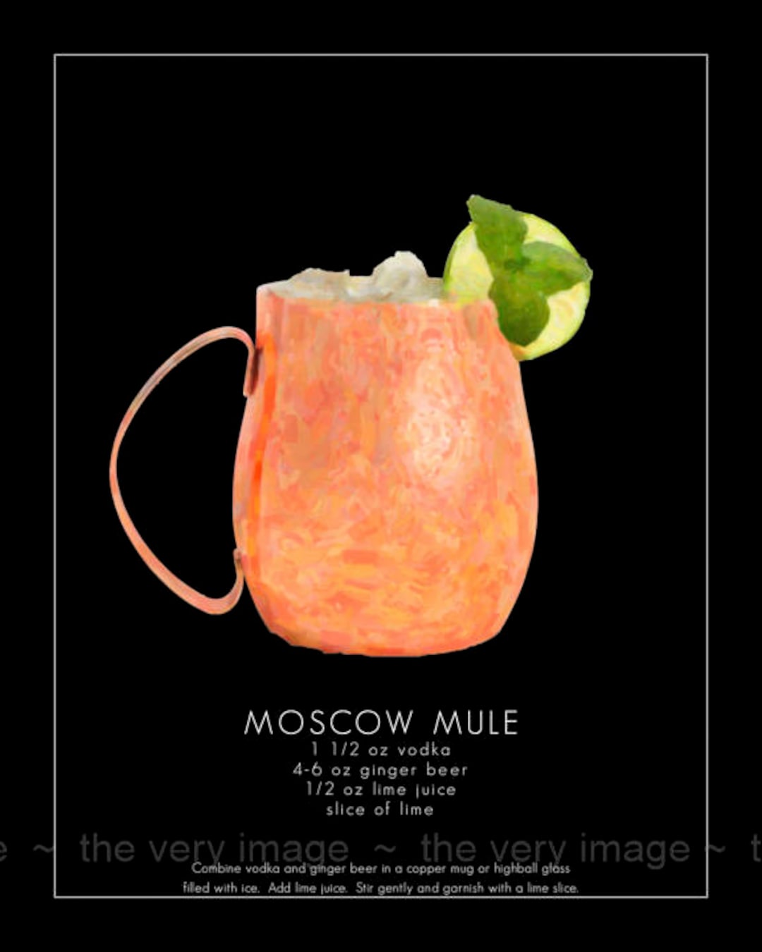 Moscow Mule Poster, Bar Art, Cocktail Art Moscow Mule Print Art Wall ...