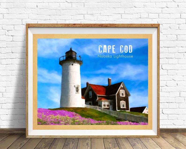 Cape Cod Print Nobska Lighthouse Cape Cod Poster Lighthouse - Etsy