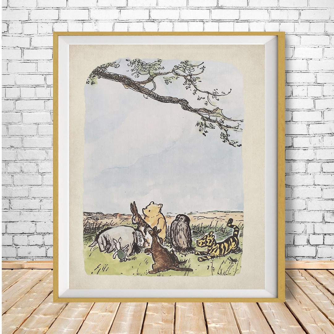 Winnie the Pooh Print - Nursery Decor Books - Childrens Books - Wall ...