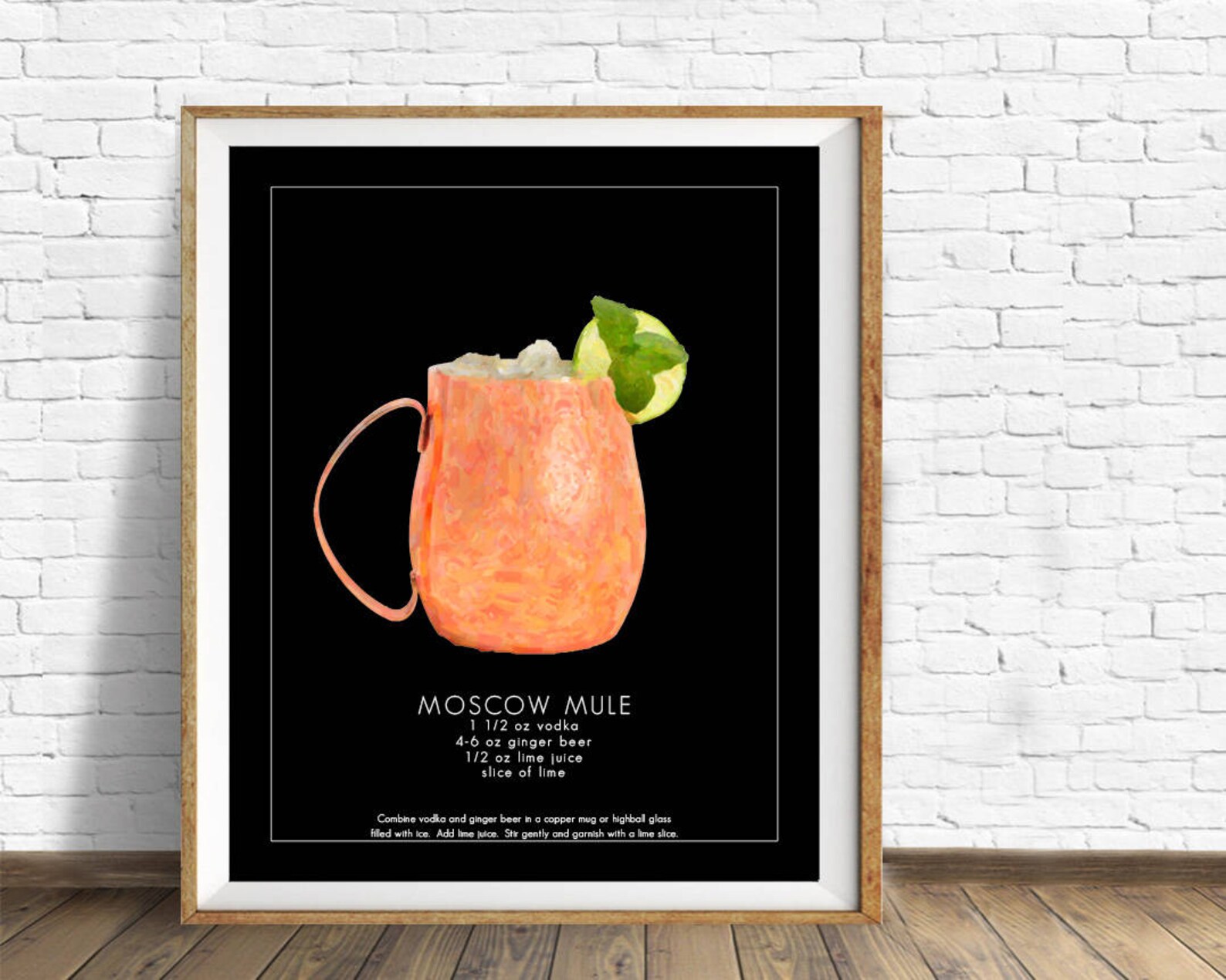 Moscow Mule Poster, Bar Art, Cocktail Art Moscow Mule Print Art Wall ...