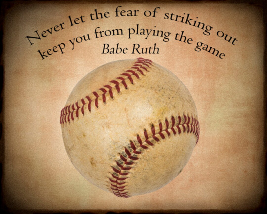 Vintage Baseball Photo, Ball Photograph With Babe Ruth Quote Gift for ...