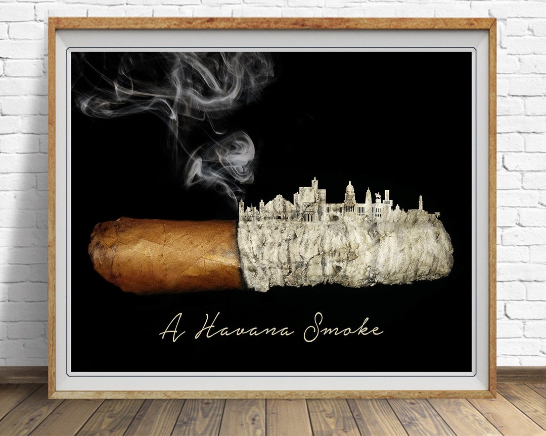 Cigar Art, Havana Poster, Cigar Print, Man Cave Decor, Cuba Wall Art ...