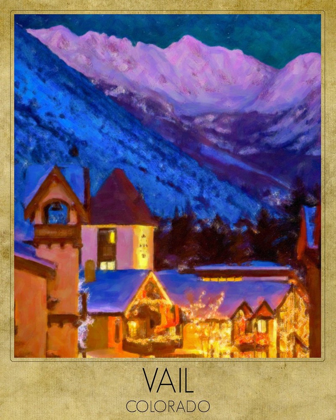 Vail Ski Poster, Colorado Vail Skiing Print Vail Poster Colorado Ski ...