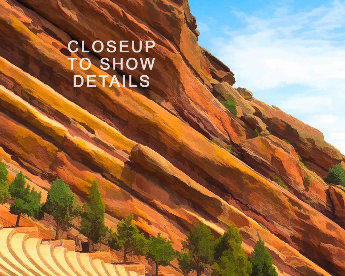 Red Rocks Amphitheater Poster Colorado Springs Print - Etsy