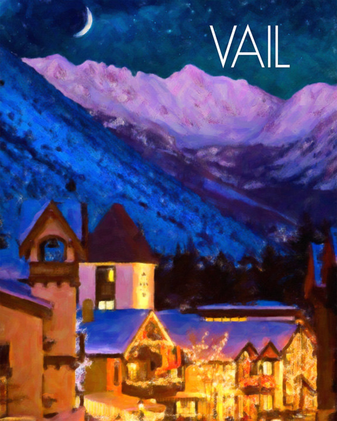 Colorado Poster Vail Print Colorado Decor Skiing Vail Poster Vail Art ...