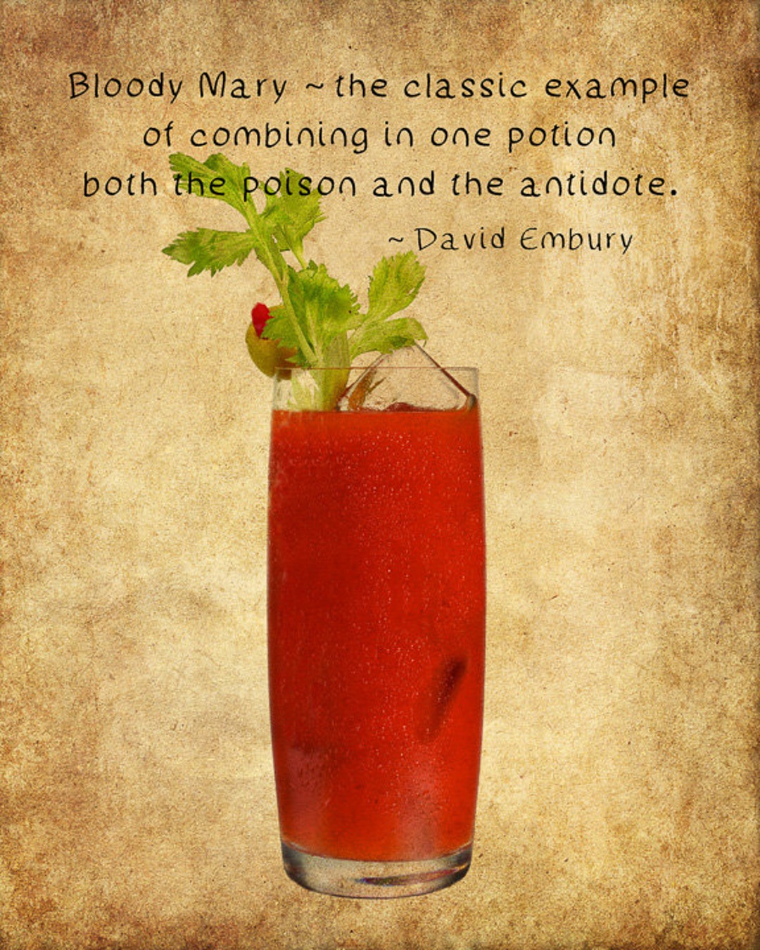 Bloody Mary Poster - Bar Art - Bloody Mary Print - Quote - Cocktail ...