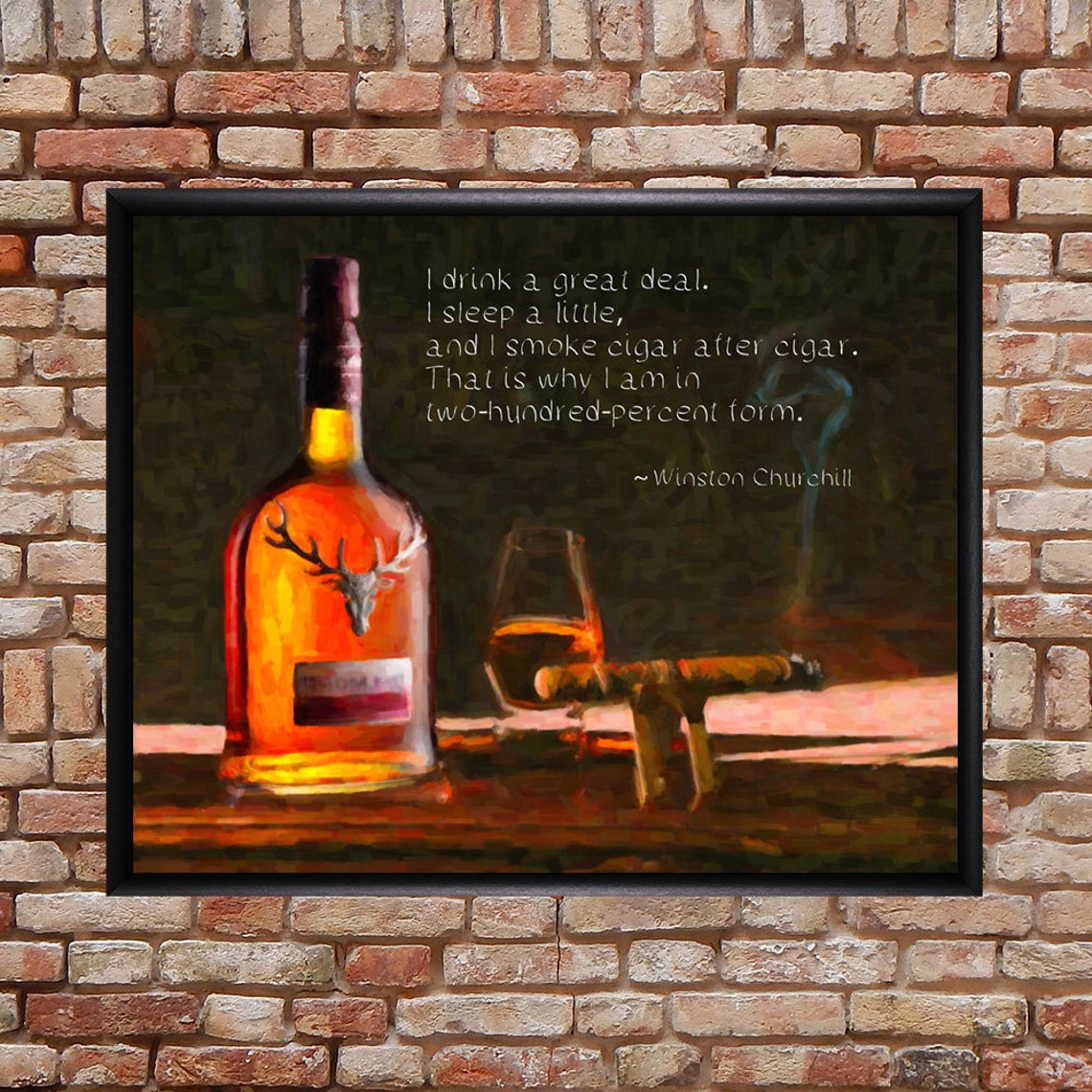 Cigar Art Cigar Poster Whiskey Print Winston Churchill - Etsy Canada