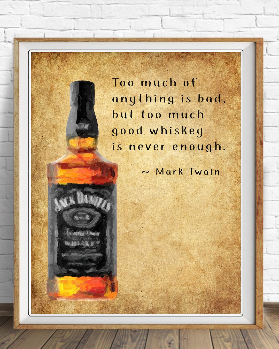 Whiskey Poster - Bar Art - Whiskey Print - Mark Twain Quote - Wall Art ...
