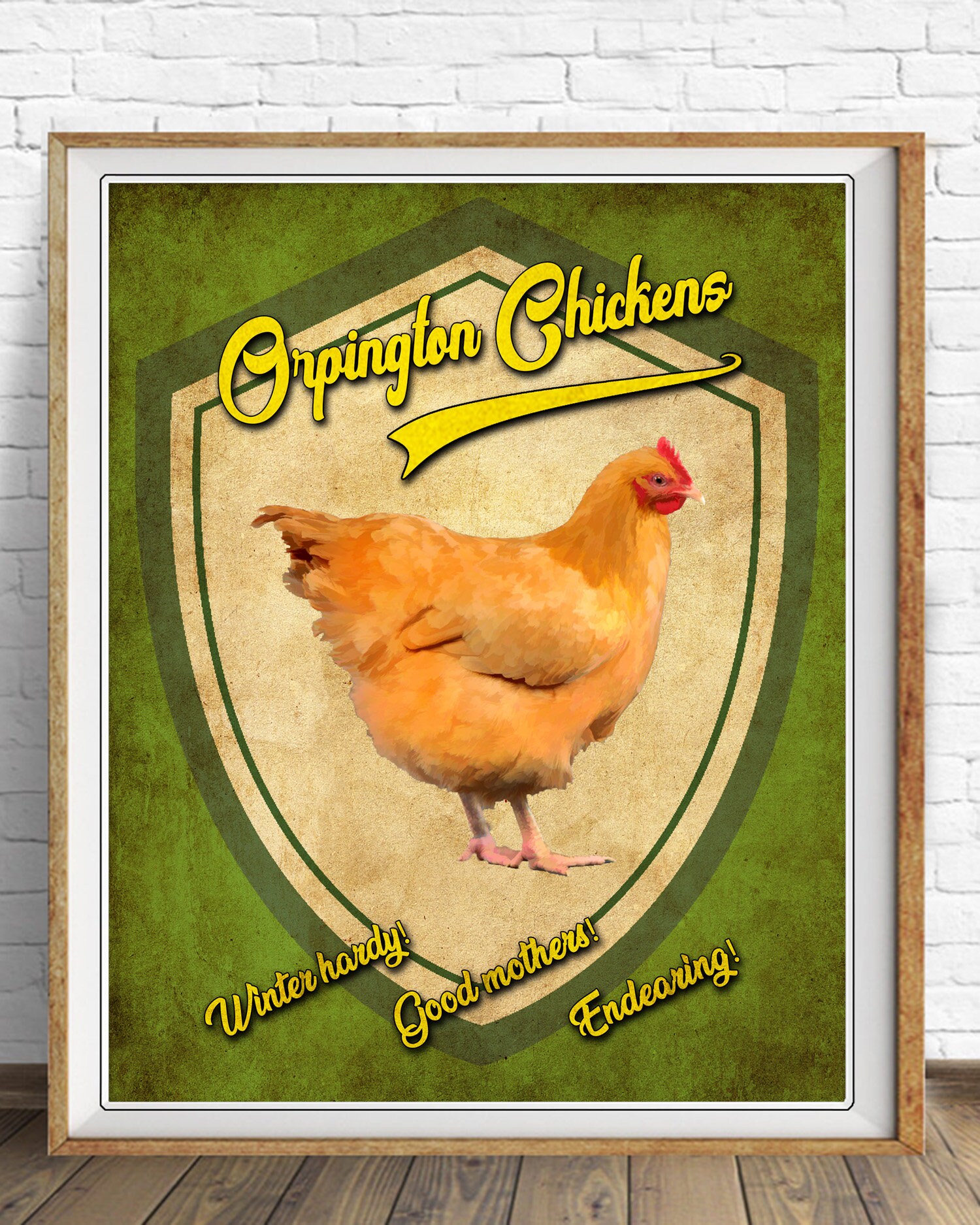 Vintage Chicken Poster Orpington Chicken Print Backyard | Etsy