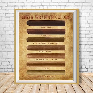 Cigar Art, Cigar Wrapper Colors Chart Cigar Poster Tobacco Print Man ...
