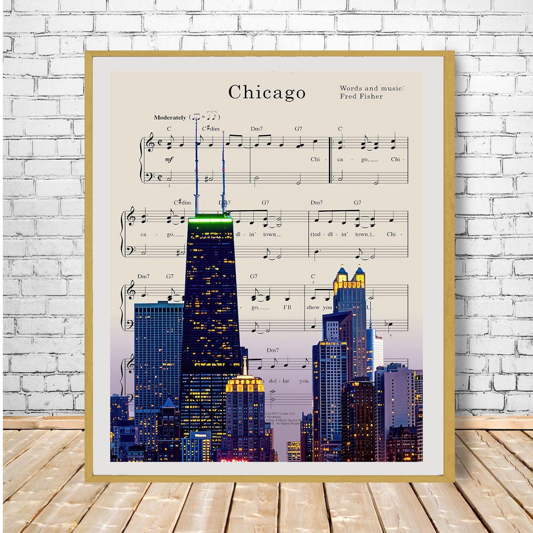 Chicago Skyline, Chicago Print, Chicago Decor, Chicago Poster Skyline ...