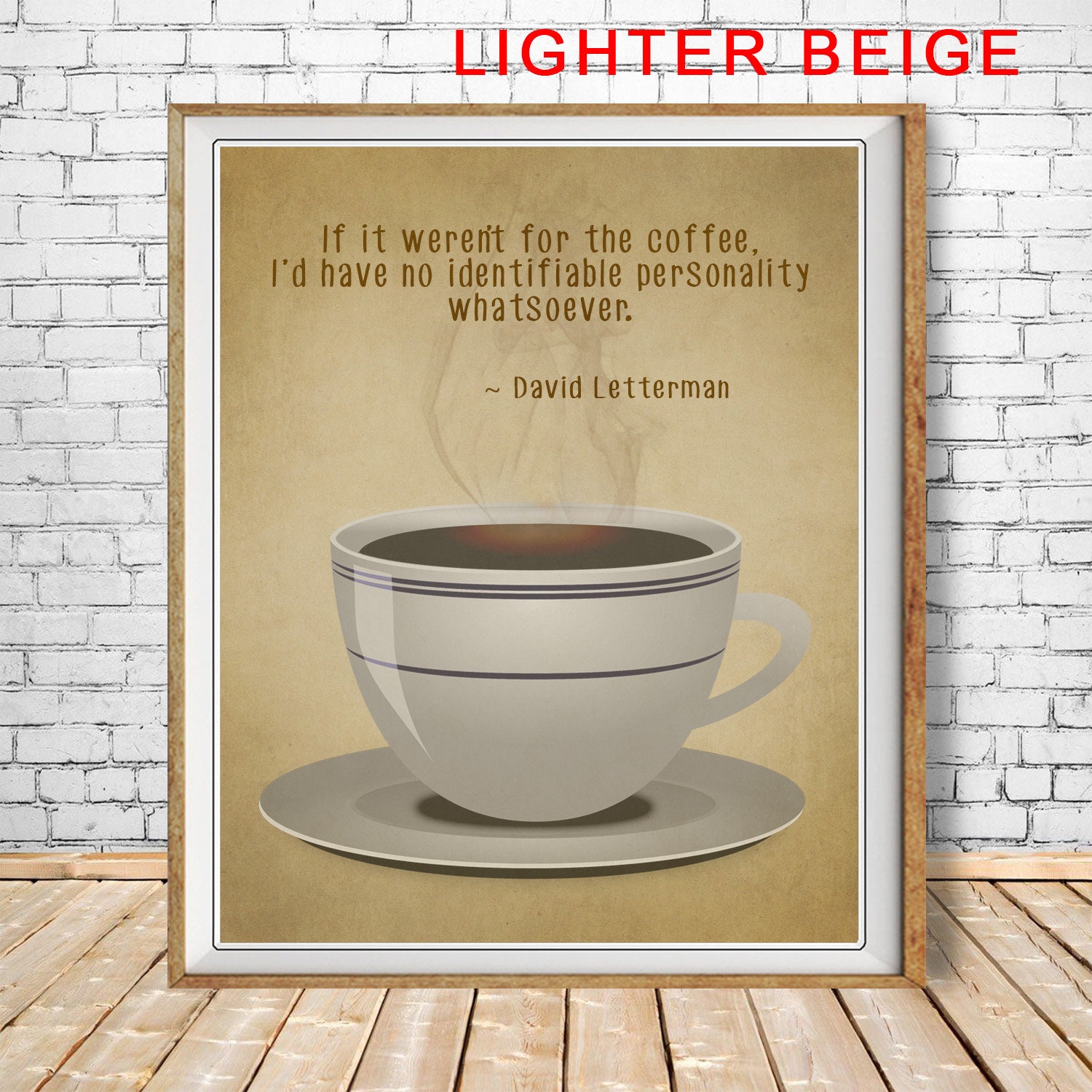 Coffee Poster Coffee Quote David Letterman Quote Vintage | Etsy