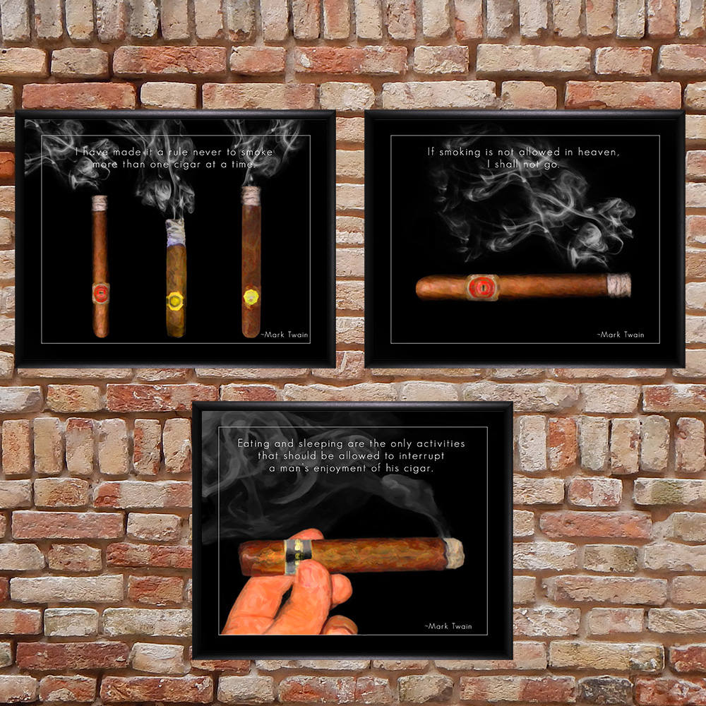 Cigar Art Discounted Set of 3 Cigar Prints Cigar Poster Black | Etsy