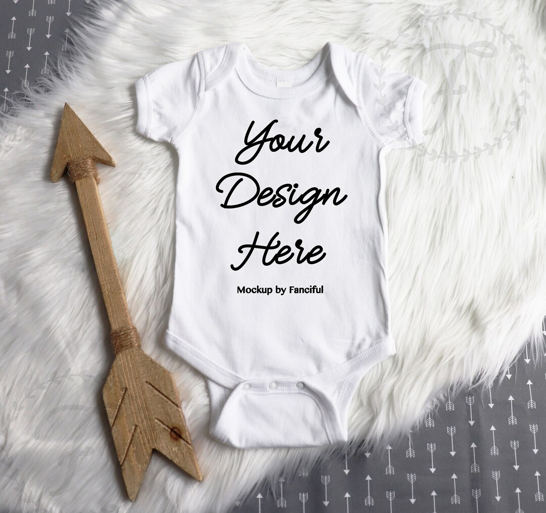 White Bodysuit Flat Lay Mockup Bodysuit Styled Arrow Background Rabbit ...