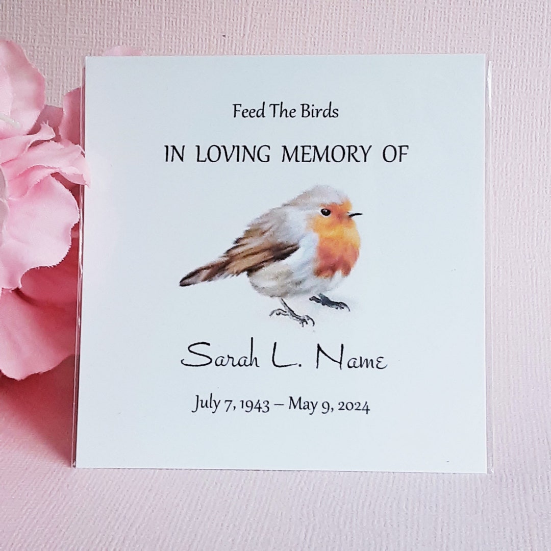 Bird Seed Favors, in Loving Memory, Funeral Favors, Memorial ...