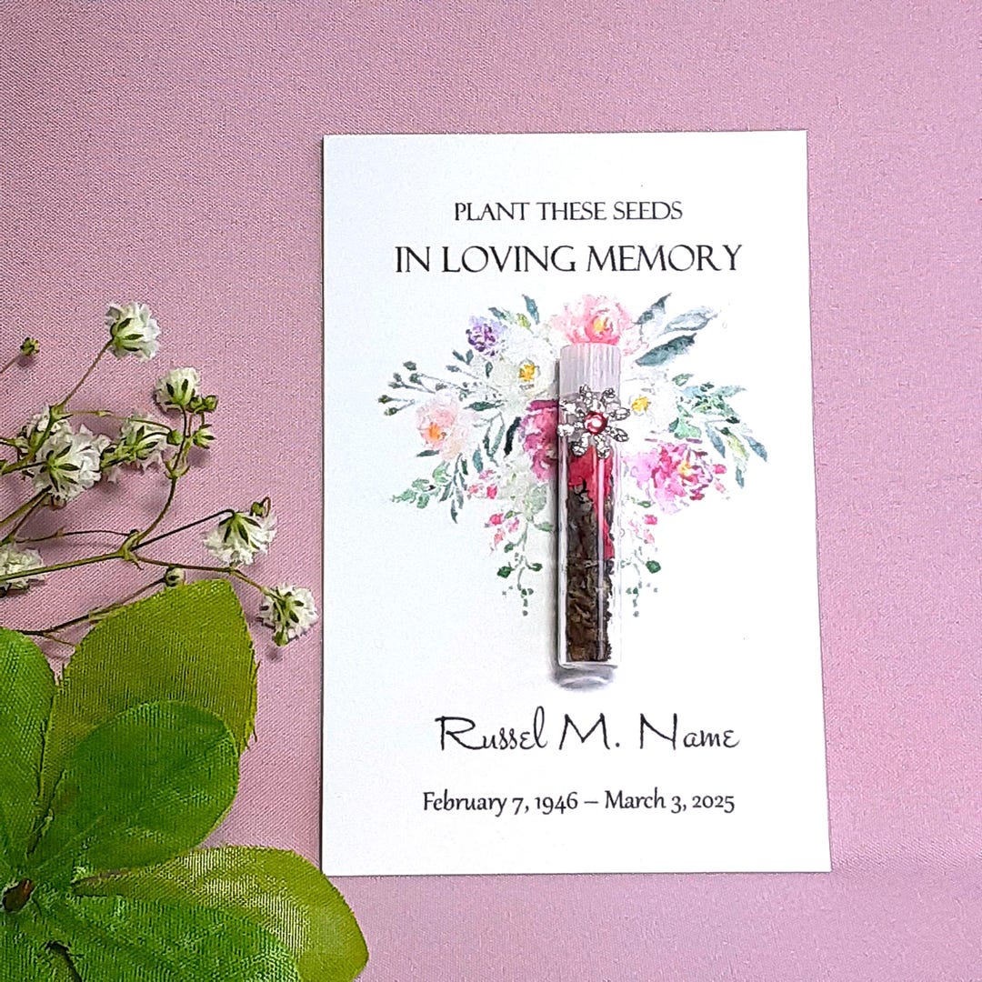 Forget Me Not Seeds, Celebration of Life, Funeral Favors, Memorial ...