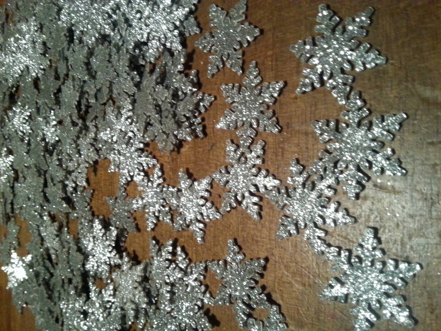 Glitter Mini Snowflakes for Winter Weddings, 1" Each, Hand Cut, Sold in ...