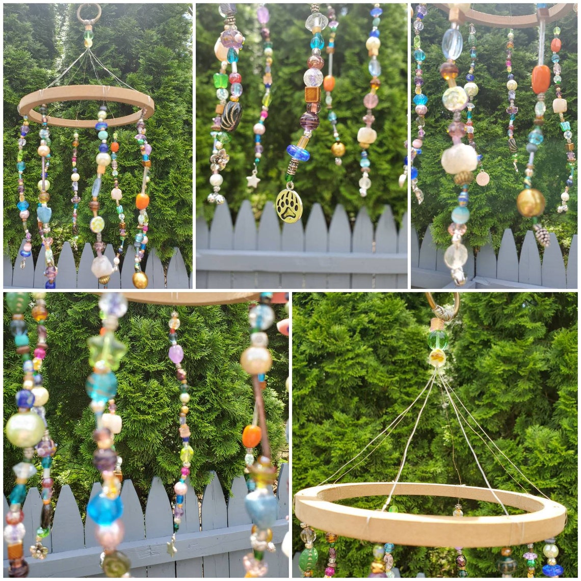 Garden Art; Porch Decor; Whimsical Outdoor Hanging Decor; Themed Wind ...