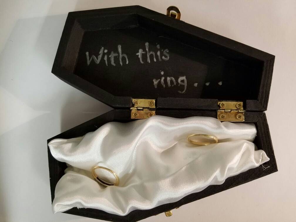 Ring Box for Halloween Theme Wedding Coffin Ring Box Custom - Etsy