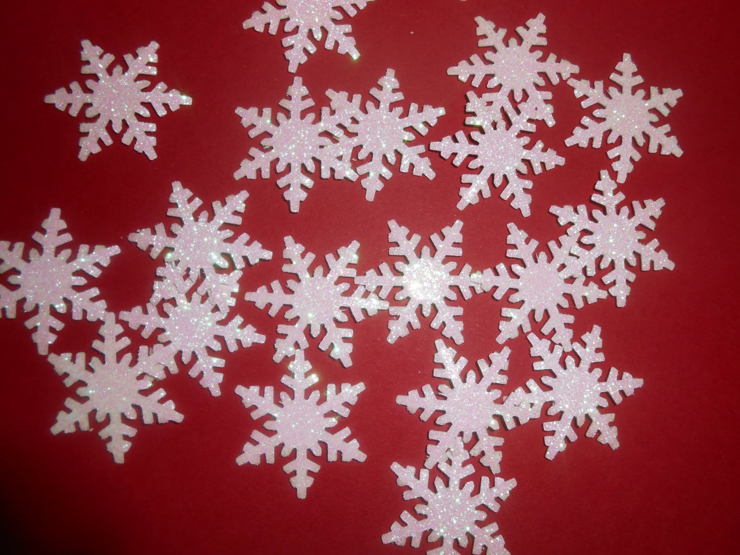 Glitter Mini Snowflakes for Winter Weddings, 1" Each, Hand Cut, Sold in ...