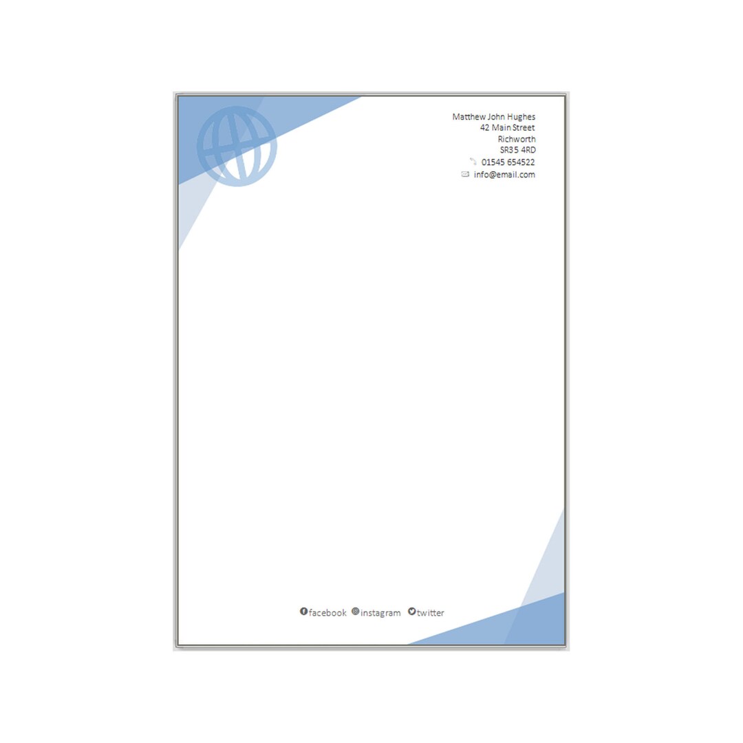 LETTERHEAD - Personalised Writing Paper, Business Logo Stationery - A4 ...