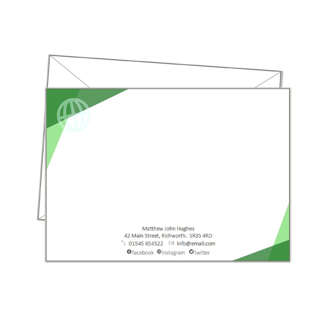Correspondence Cards, Letterheads, Personalised Writing Paper A4 & A5 ...