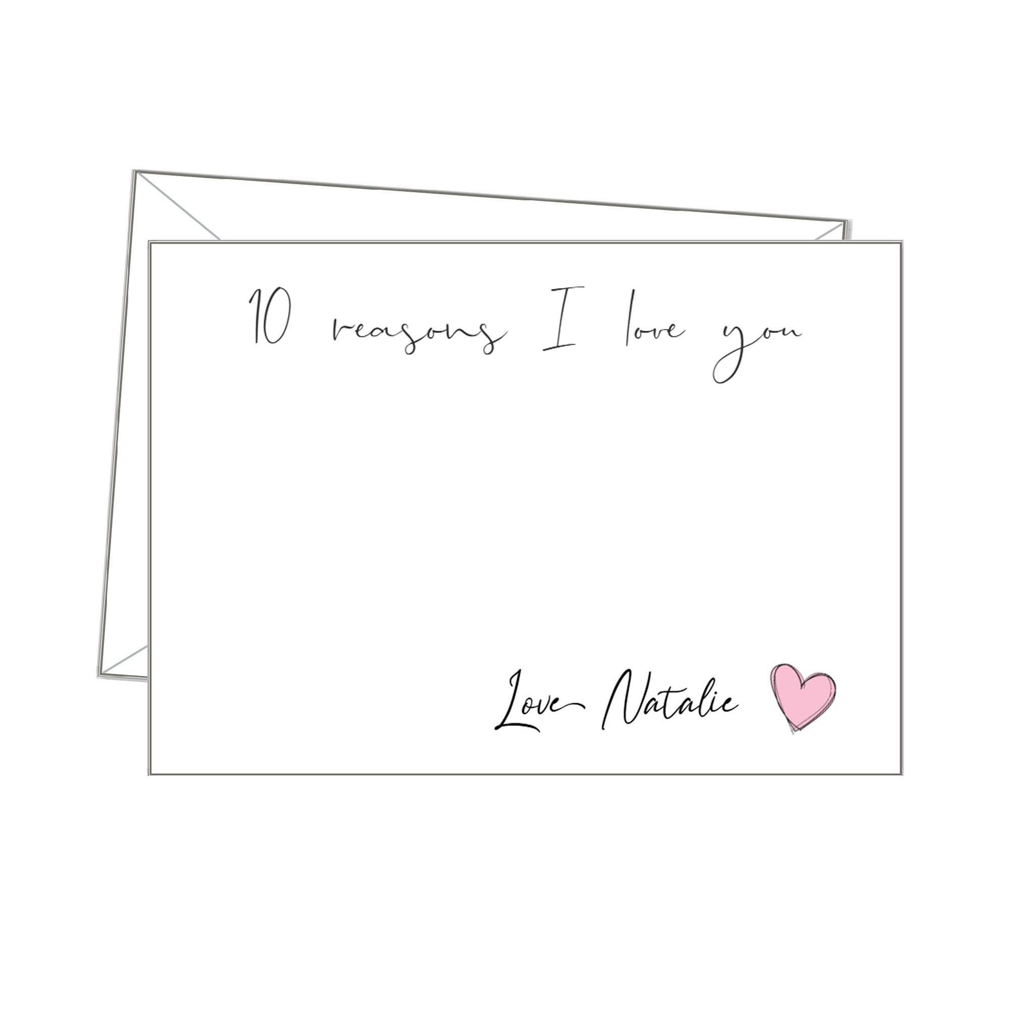 Reasons Why I Love You Valentines Day Personalised Cards - Etsy