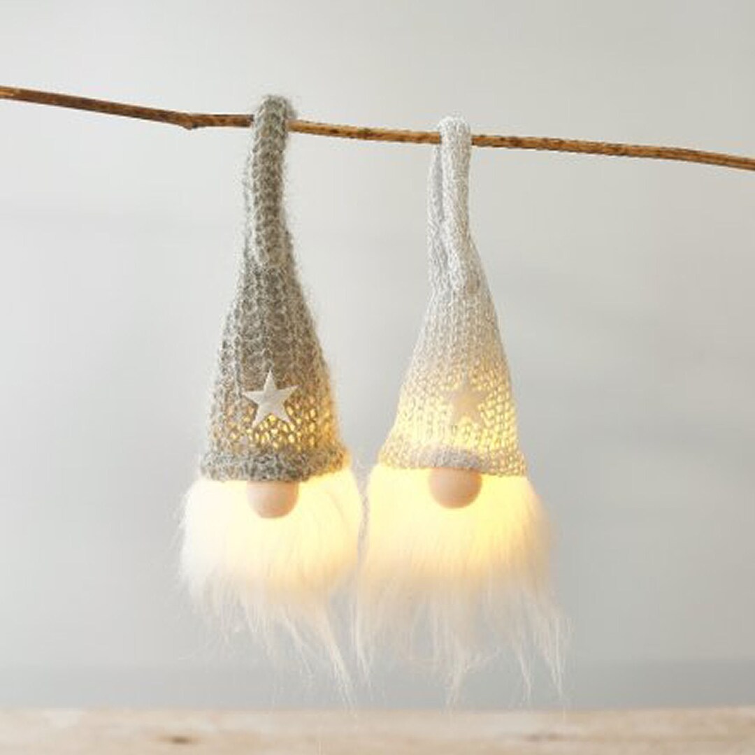 Xmas LED SANTA GONK, Light Up, Christmas Tree Hanging Decoration ...