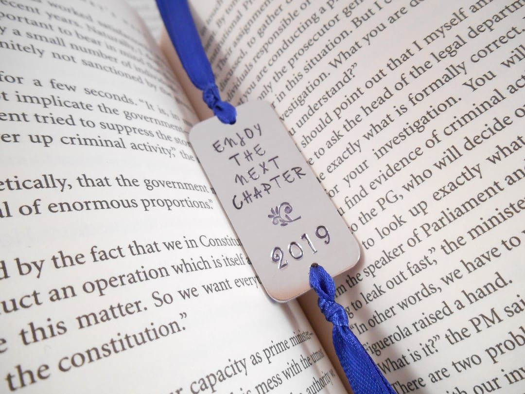 Custom Stamped Bookmark - Custom "enjoy the Next Chapter" Hand Stamped ...