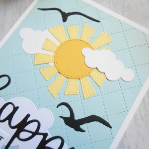 Happy Retirement Card - "happy Retirement" Sun, Clouds & Birds Blank ...