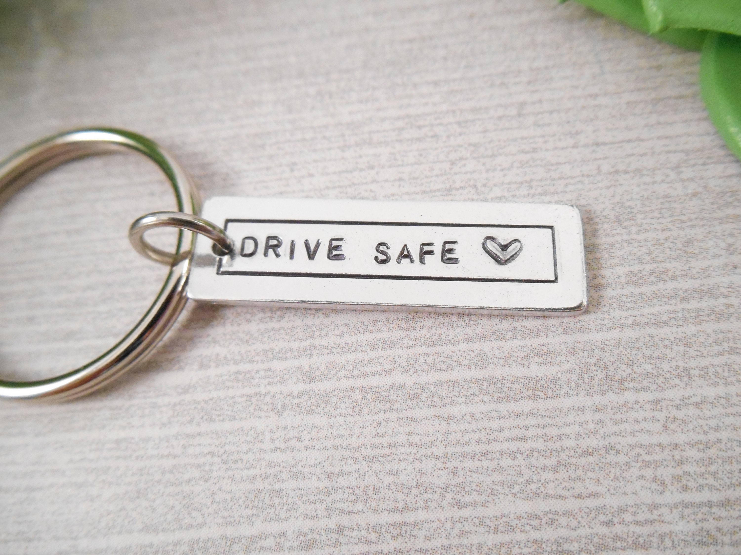 Drive Safe Keychain Tiny Drive Safe Hand Stamped | Etsy