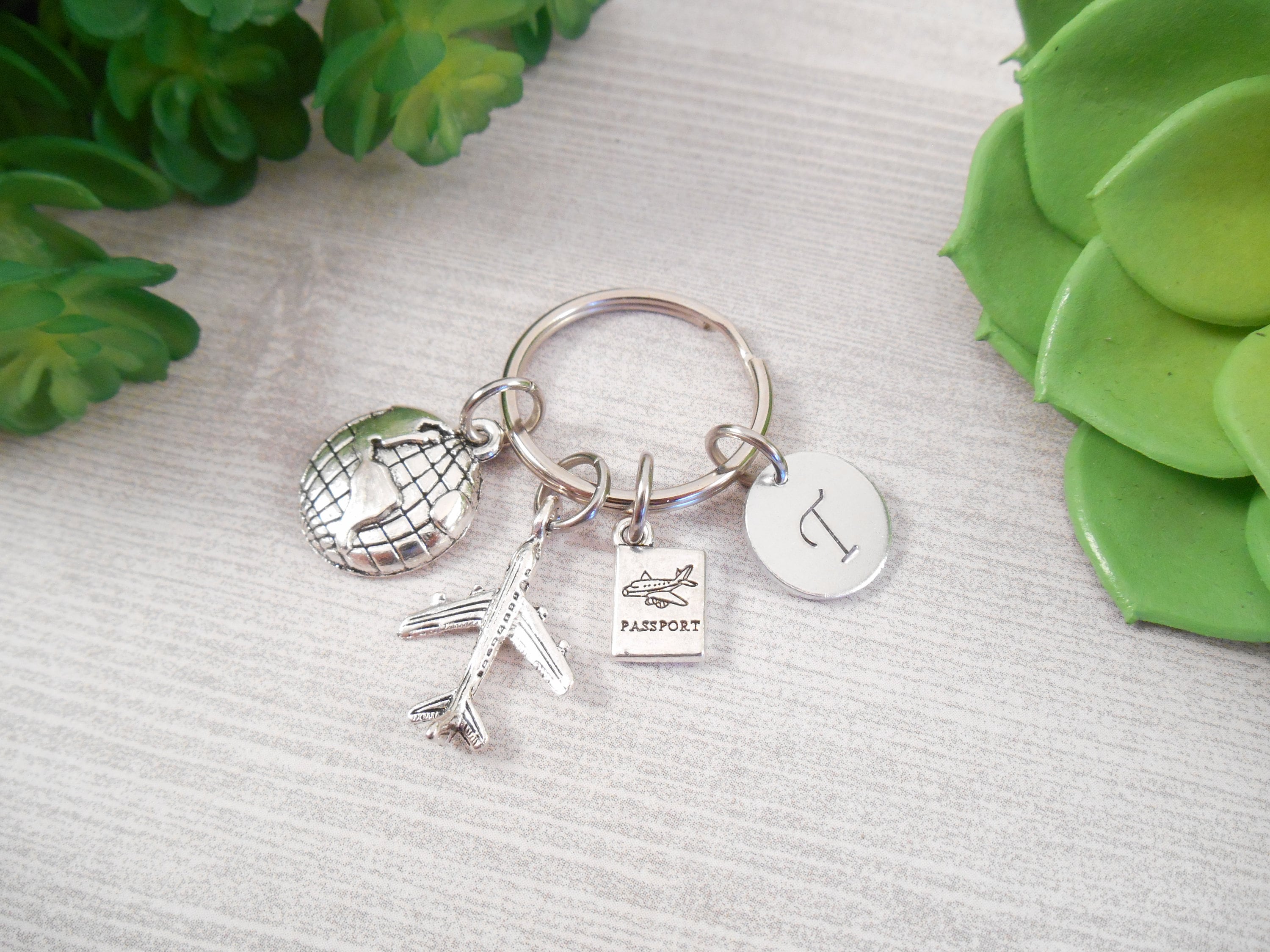 Travel Charms Keychain Small Custom Travel Themed Triple - Etsy.de