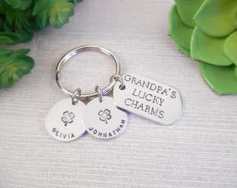 Grandpa Keychain Gift personalized Grandparent Christmas - Etsy