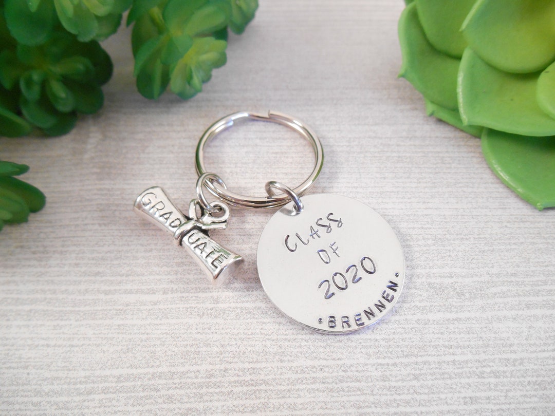 Custom Graduation Keychain Small Custom class Of Hand Stamped Aluminum ...