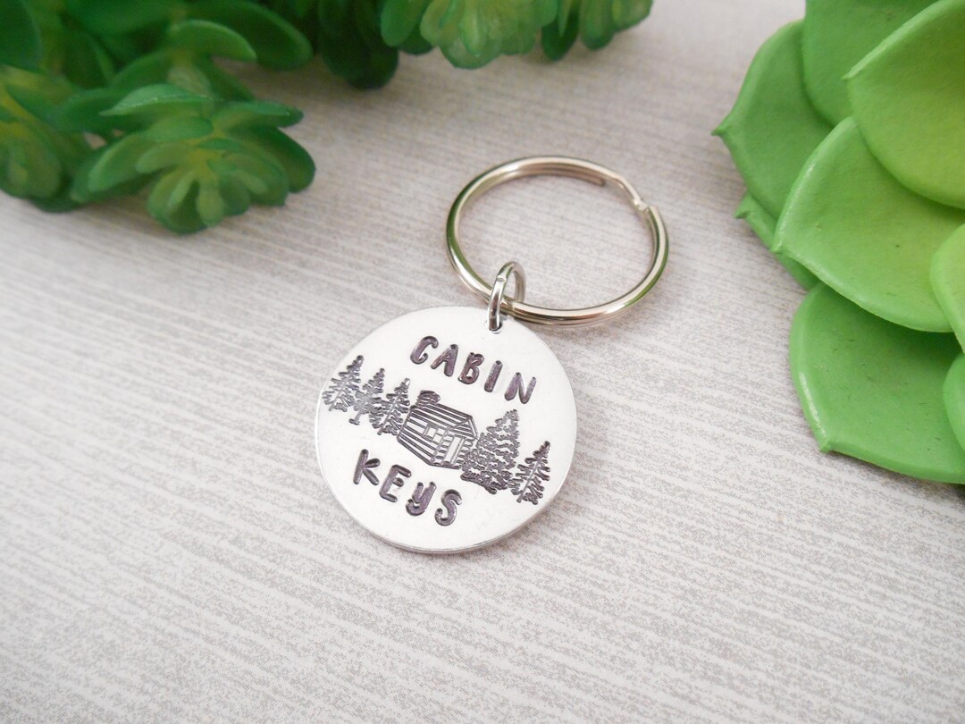 Cabin Keys Keychain - Small "cabin Keys" Hand Stamped Aluminum Key ...