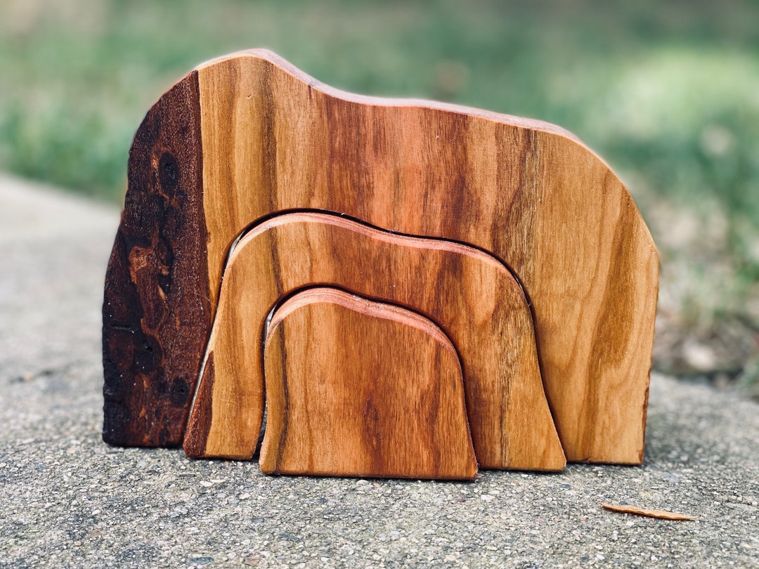 Cherry Wood Live Edge Stacker - Etsy