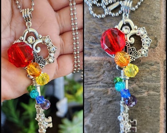 PRIDE Skeleton Key Necklace, Antique Jewelry, Old Key, Love is Love ...