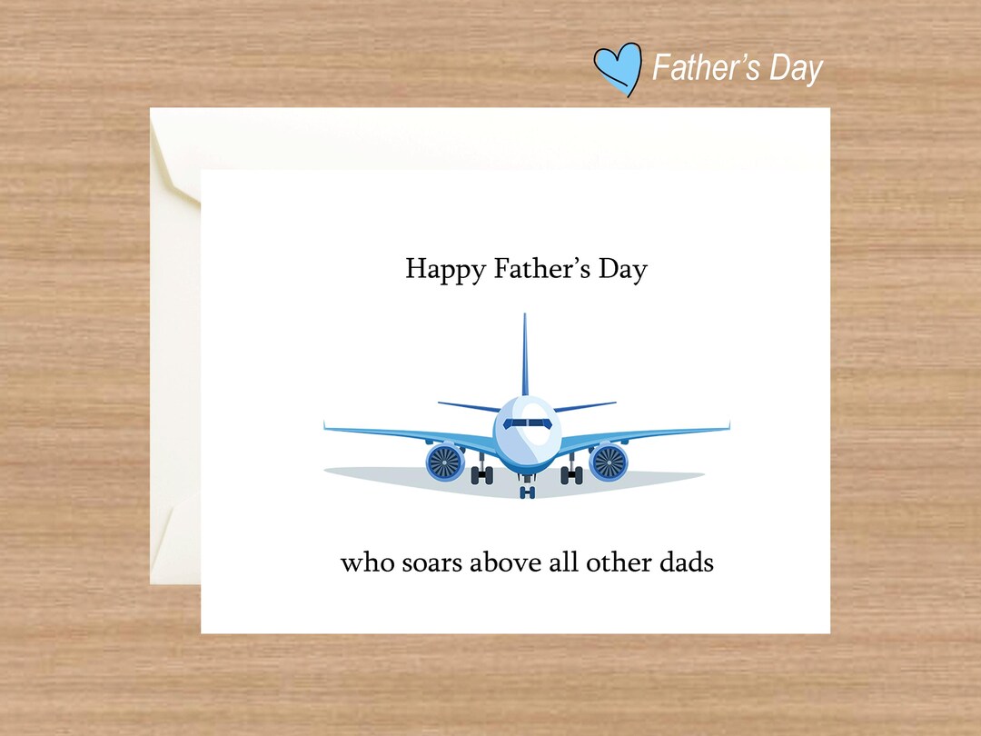 Pilot Father's Day Card: Airplane Greeting Card - Etsy