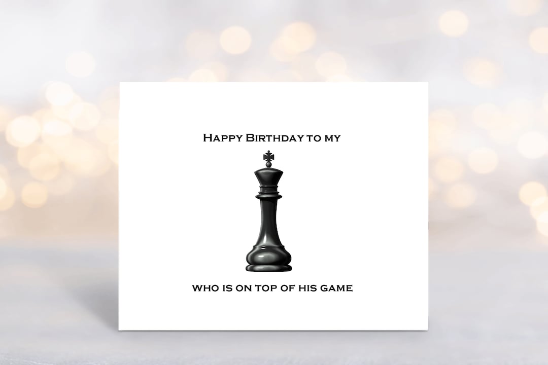 Chess Birthday Card Chess Birthday Chess Themed Birthday - Etsy