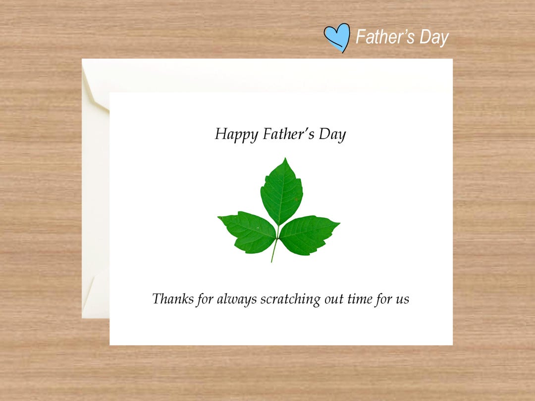 Poison Ivy, Fathers Day Card, Funny Fathers Day Card, Sarcastic Funny ...